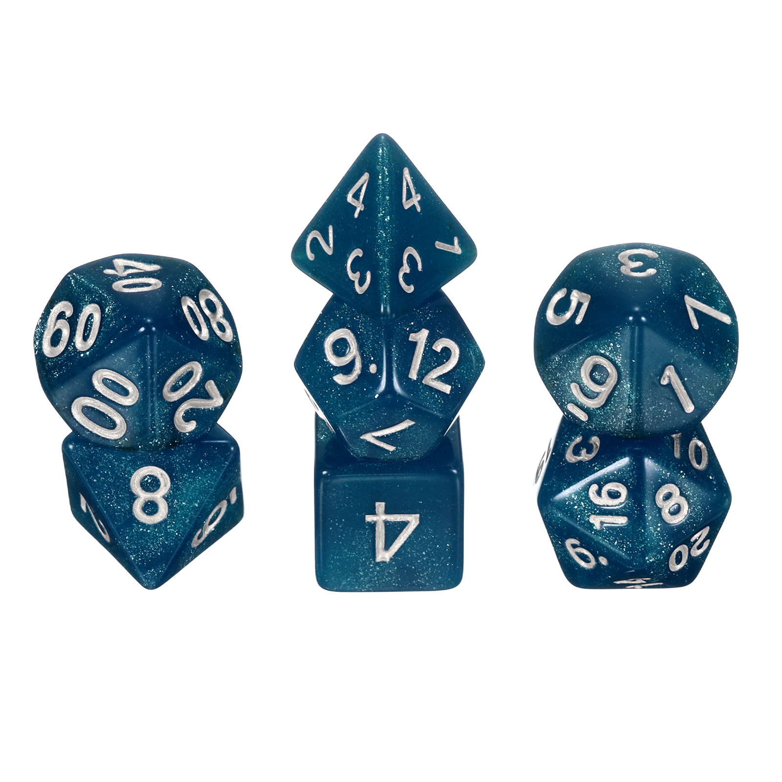 Polyhedral DND Dice Set, 7 Pcs DND Acrylic Dice for RPG Role Playing ...