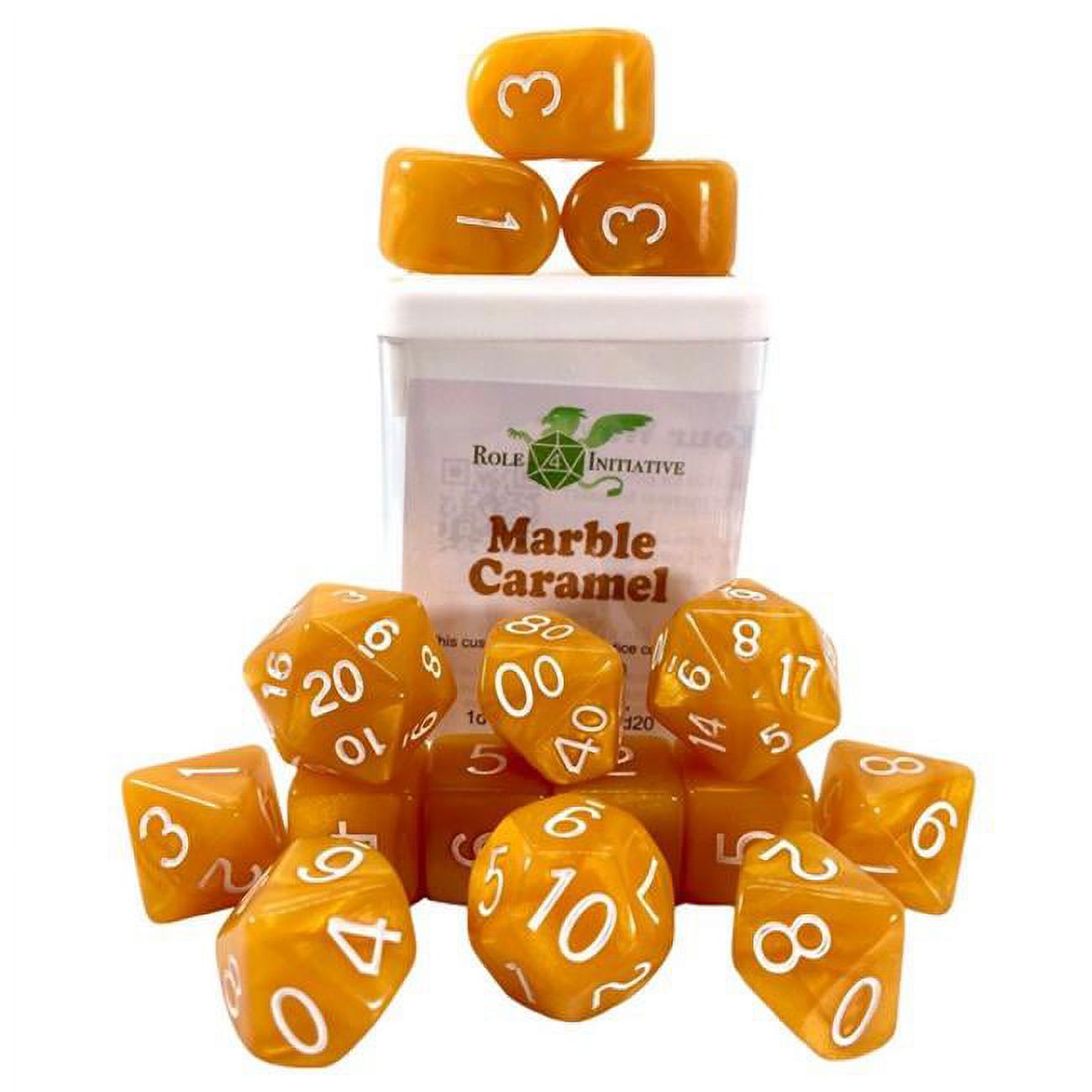 Polyhedral Dice, Marble Caramel - Set of 15 - Walmart.com
