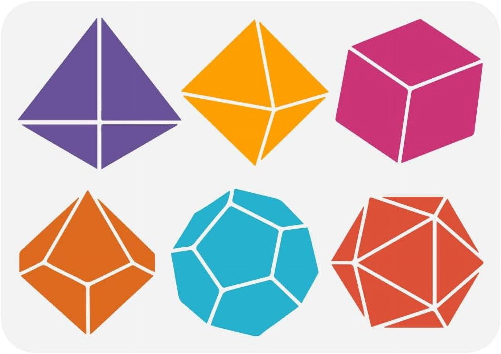 Polyhedral Dice Painting Stencil 8.3x11.7inch Reusable Polytope Drawing ...