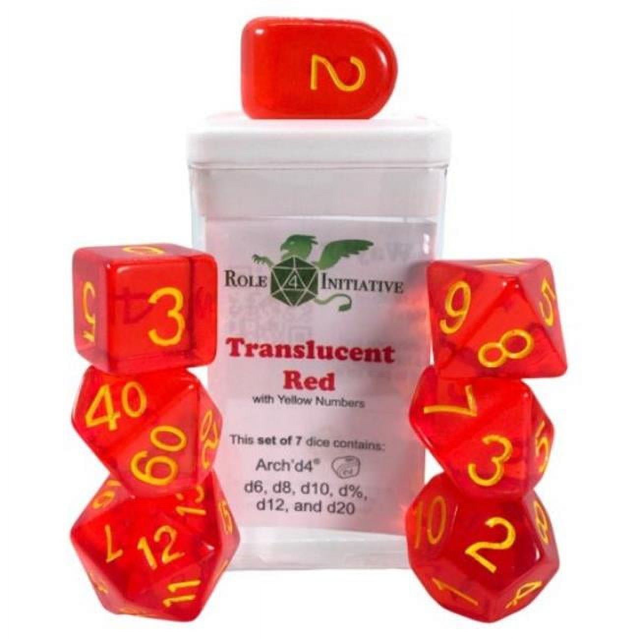 Polyhedral Dice, Translucent Red & Gold - Set of 7 - Walmart.com