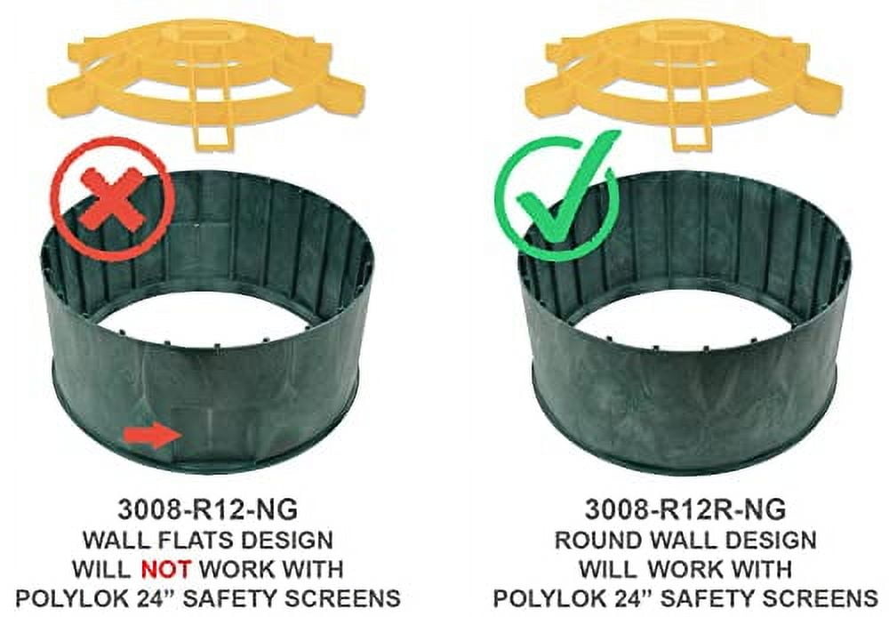 Polylok 24" x 12" Septic Tank Riser w/Wall Flats - Walmart.com