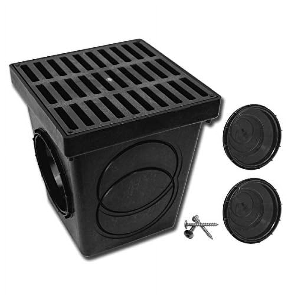 Polylok 9"x9" Square Catch Basin Kit (Black Grate) - Walmart.com