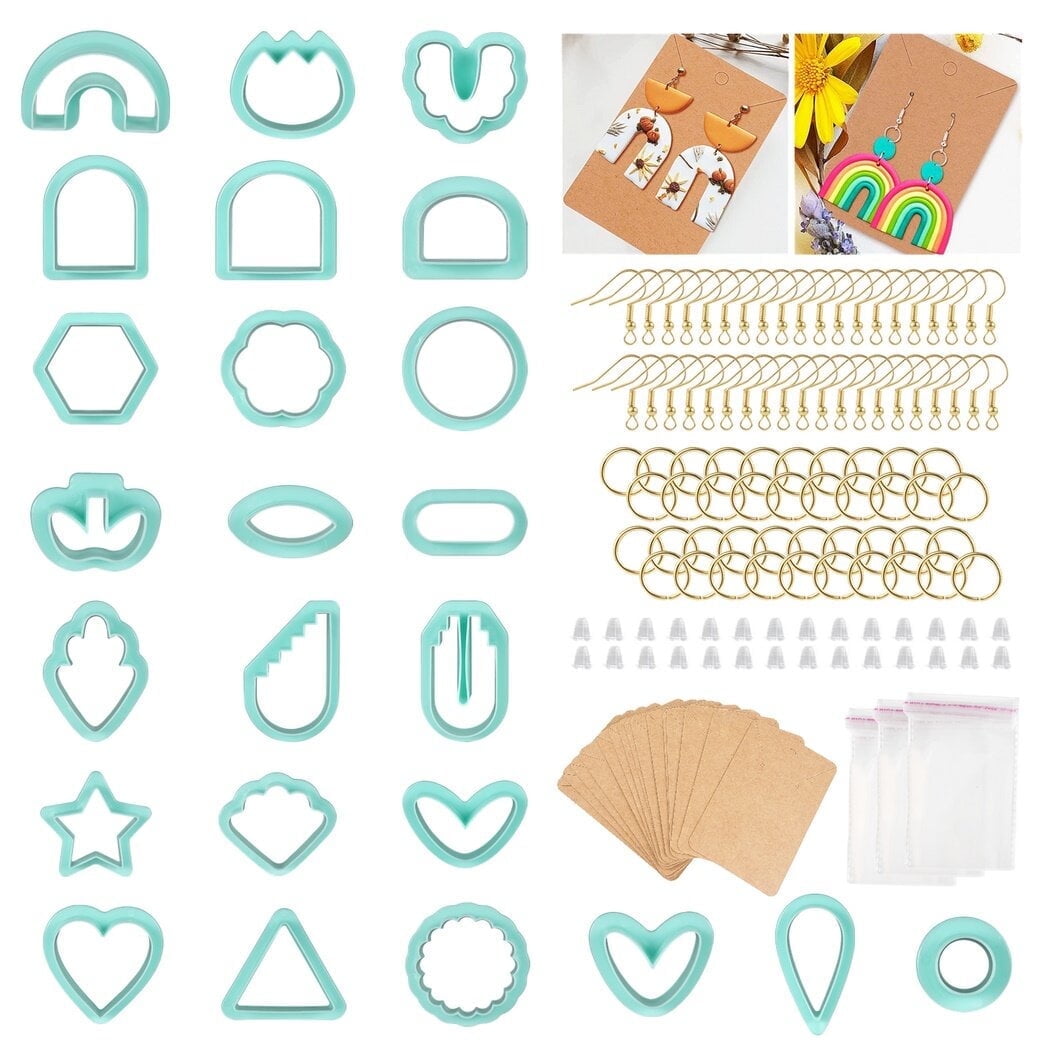 Walmart Polymer Clay Earring Cutters, 24 Shapes Molds, 160 DIY Jewelry ...