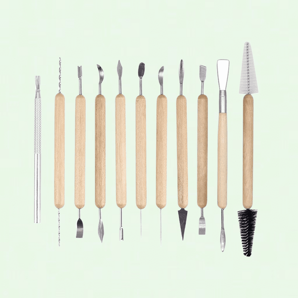 Polymer Clay Sculpting Tools Set of 11, Wood Handle Pottery Carving ...