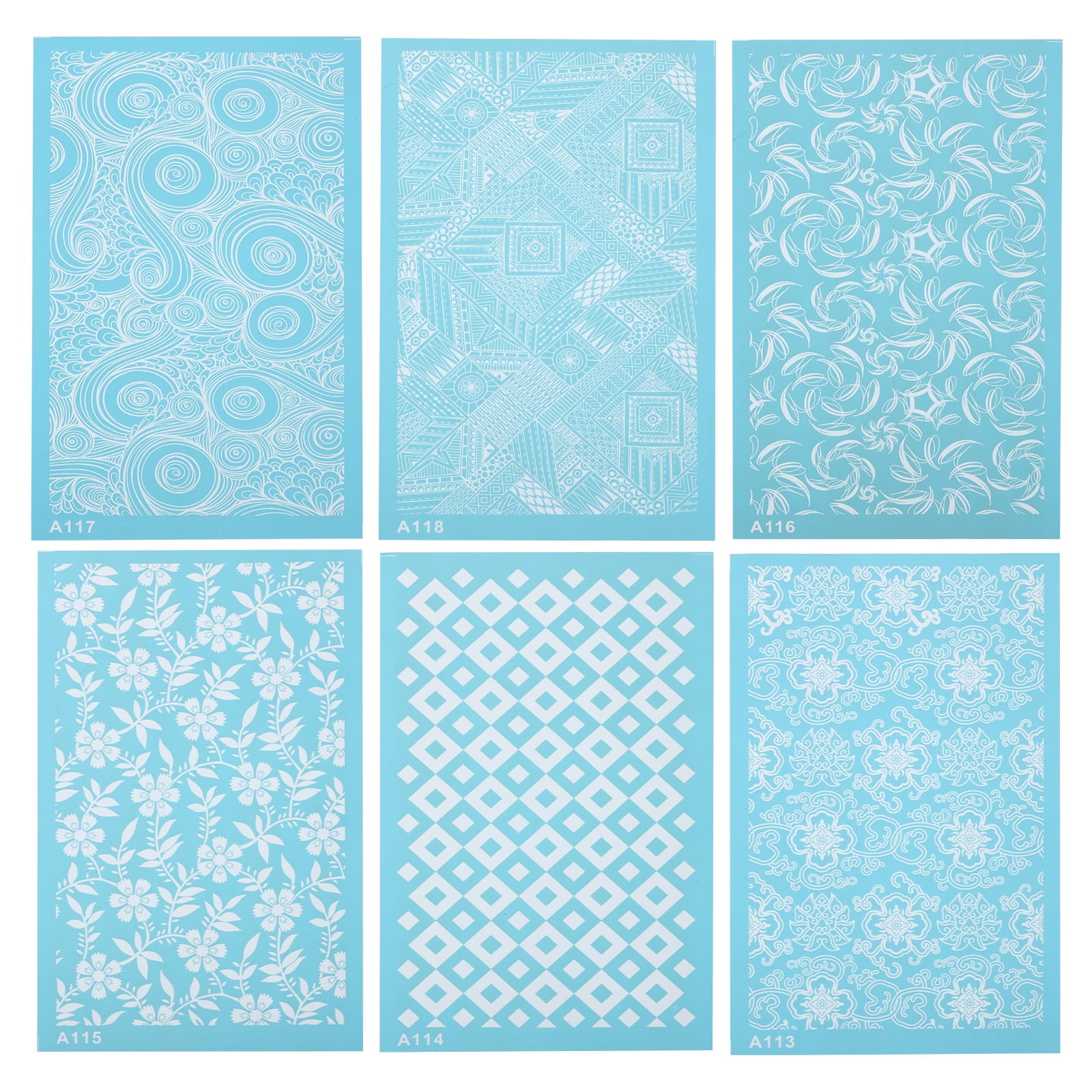 Polymer Clay Silk Screen,6pcs Silk Screen Stencils Reusable 6 Patterns ...