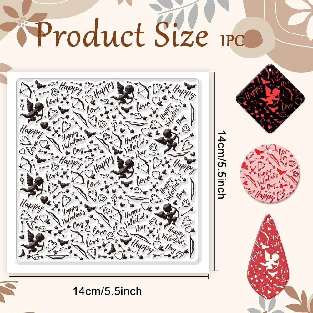 Polymer Clay Texture Sheets Cupid Love Texture Stamp Clear Clay Texture ...