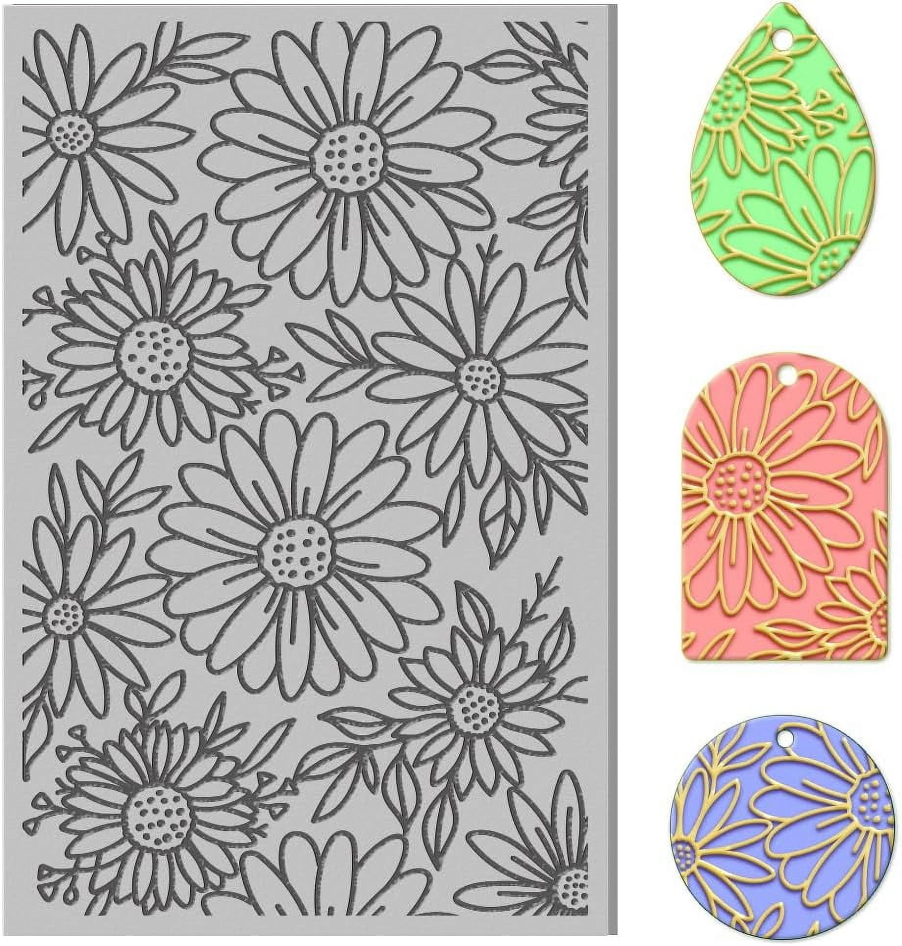 Polymer Clay Texture Sheets Daisy and Leaves Clay Texture Mat Flowers ...