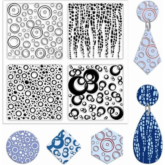 Polymer Clay Texture Sheets Dots Embossing Folders Clay Texture Mat DIY ...