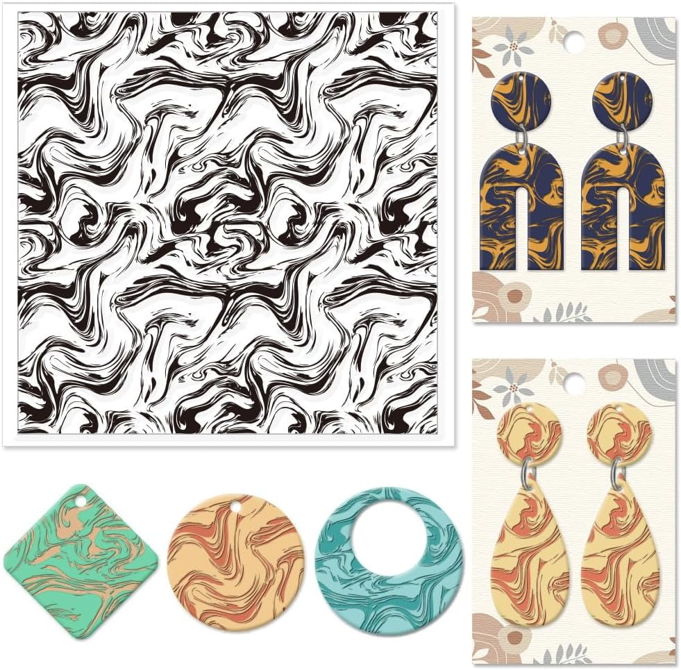Polymer Clay Texture Sheets Ripple Texture Stamp Sheets Silicone Marble ...