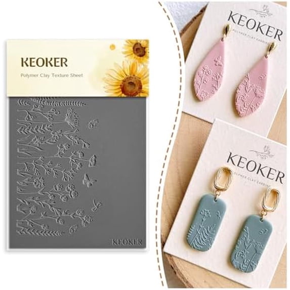 Polymer Clay Texture Sheets Set, Works with Polymer Clay Cutter, Same ...