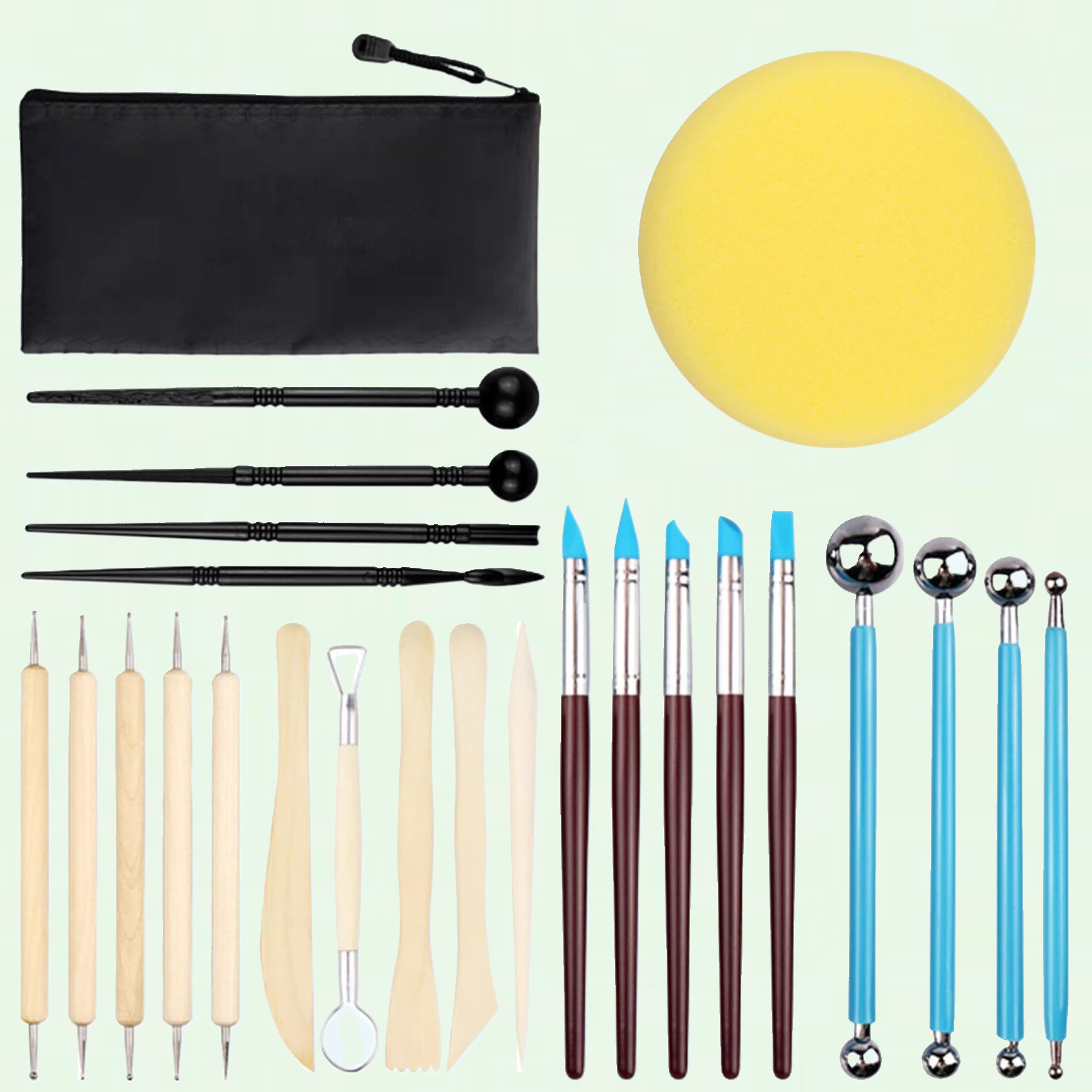 Polymer Clay Tools Set, 25pcs Carving Engraving Pottery Sculpting Kit ...