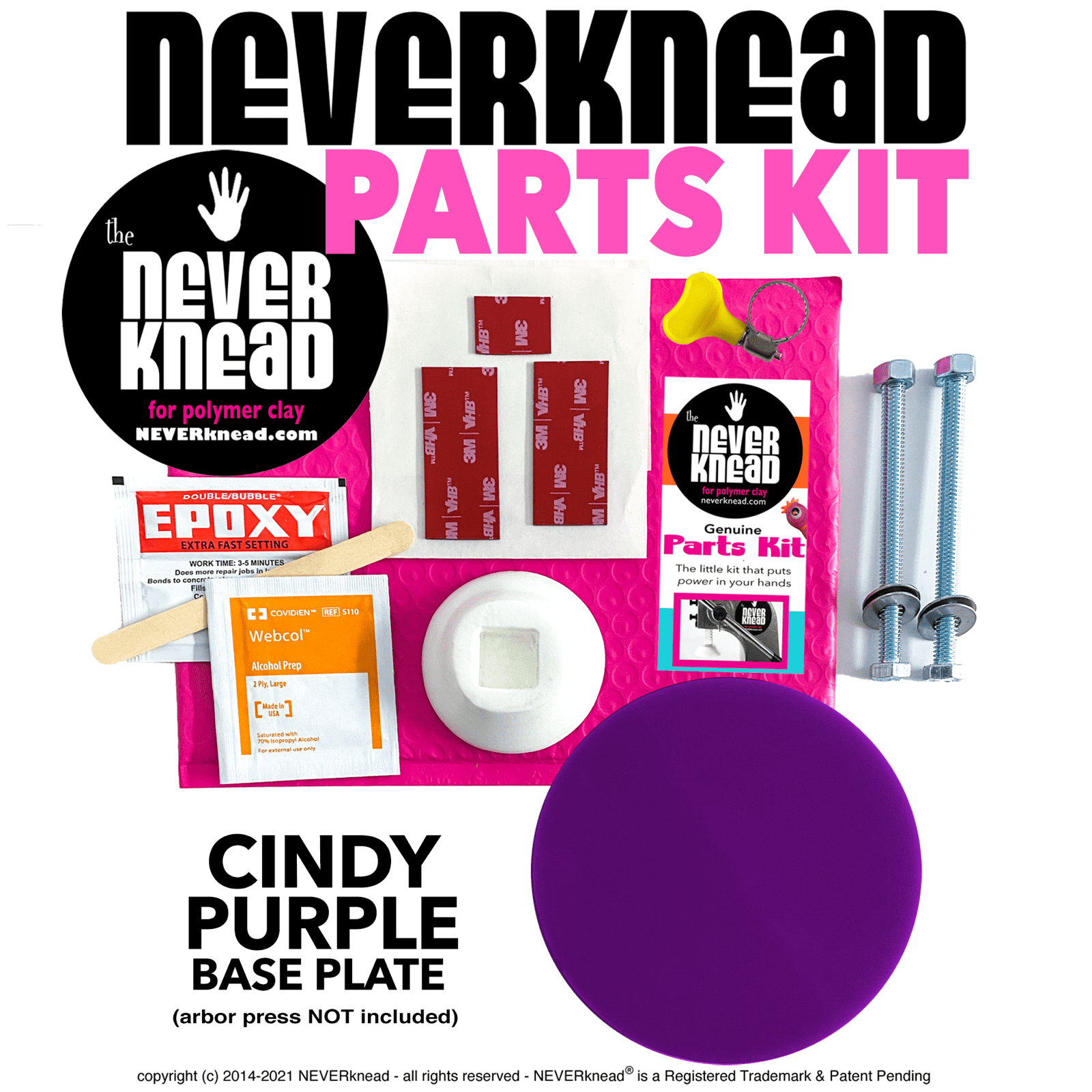 Polymer Clay Tutor Cindy Purple DIY PARTS KIT NEVERknead Conditioning Tool PCT - Walmart.com