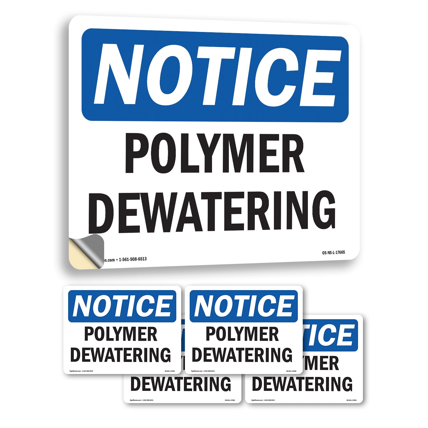 Polymer Dewatering OSHA Notice Vinyl Decal Label 24 Inch x 18 Inch - 5 ...