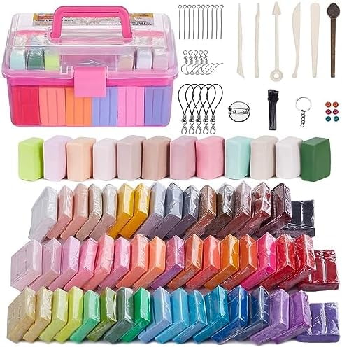 Polymer Modeling Clay for Kids DIY Starter Kits, 62 Color Oven Baked ...