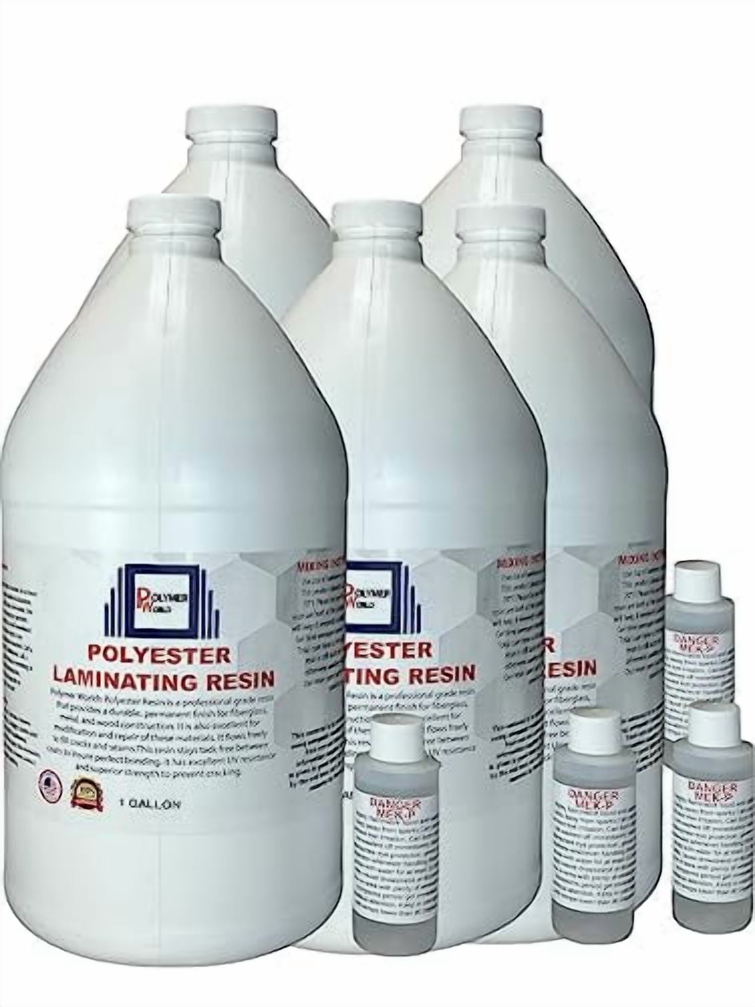 Polymer World- Polyester Resin 5 Gallon Kit with MEKP for Boats, Cars ...
