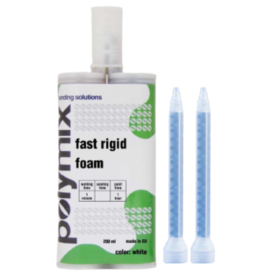 Polymix Fast White Foam 200ml Cartridge & Two Application Mixing ...