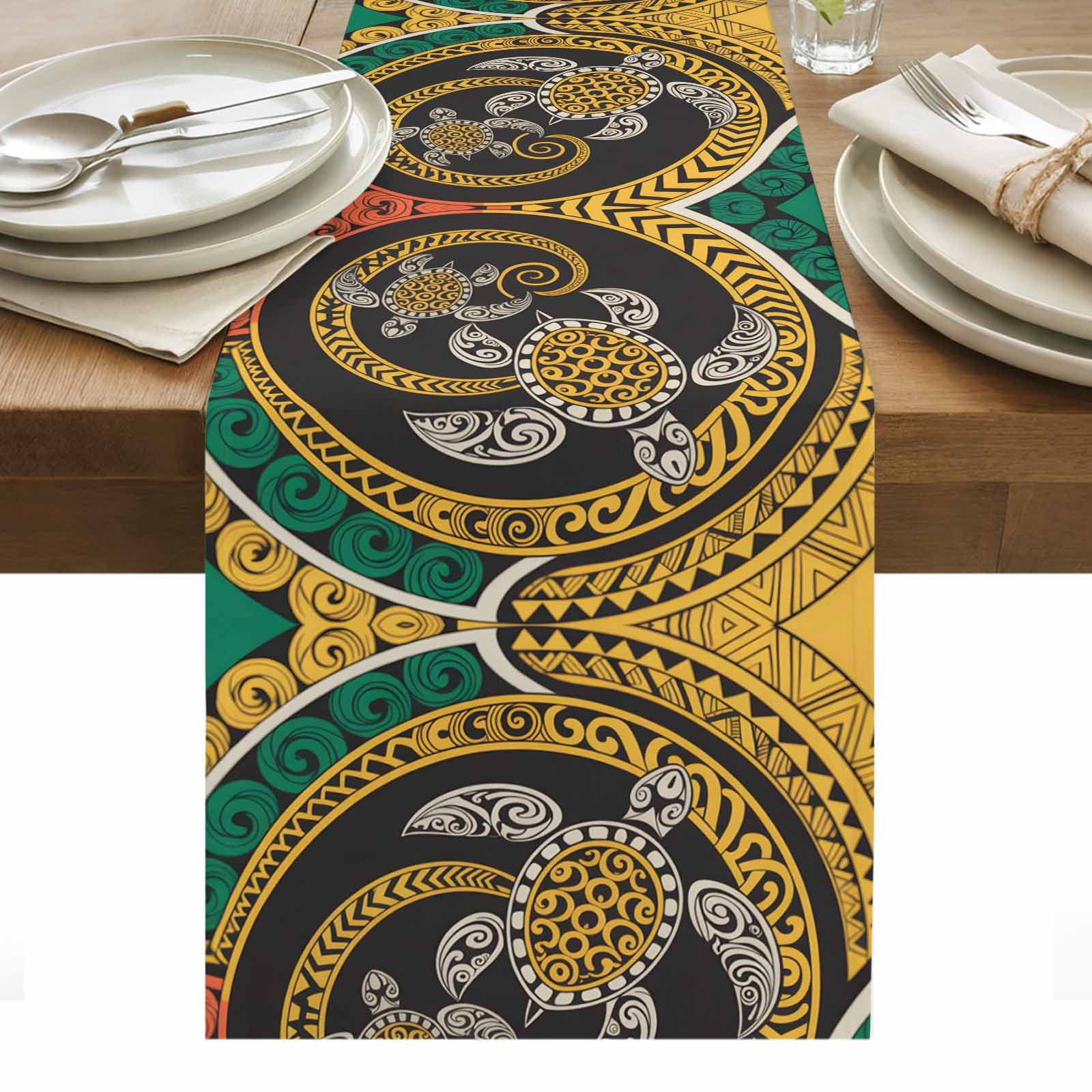 Polynesia Texture Table Runner - 70 Inch Long, Kitchen Dining Table ...