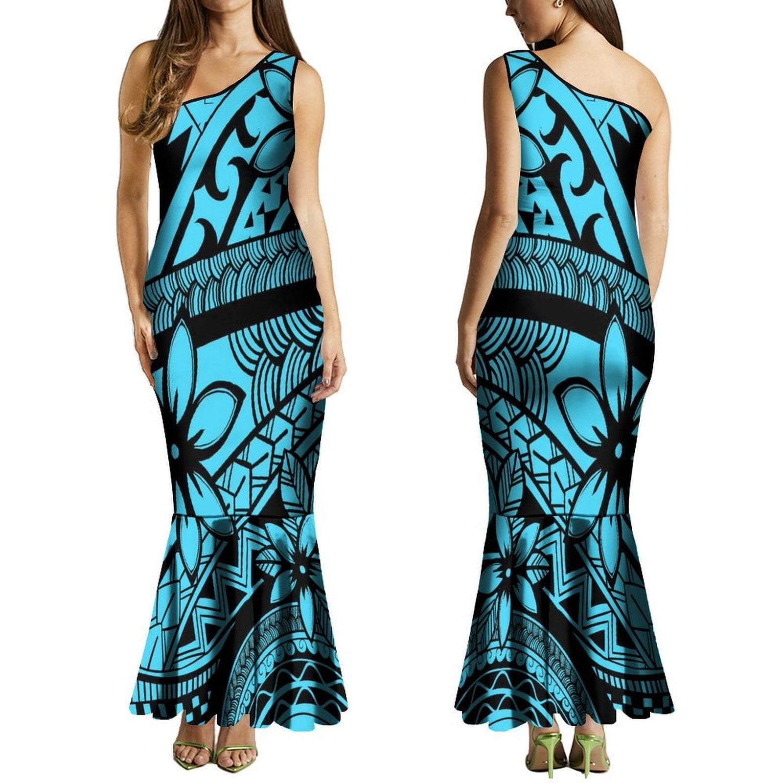 Polynesian Dress Custom Ladies Maxi Dress Vintage Art Style Dress ...
