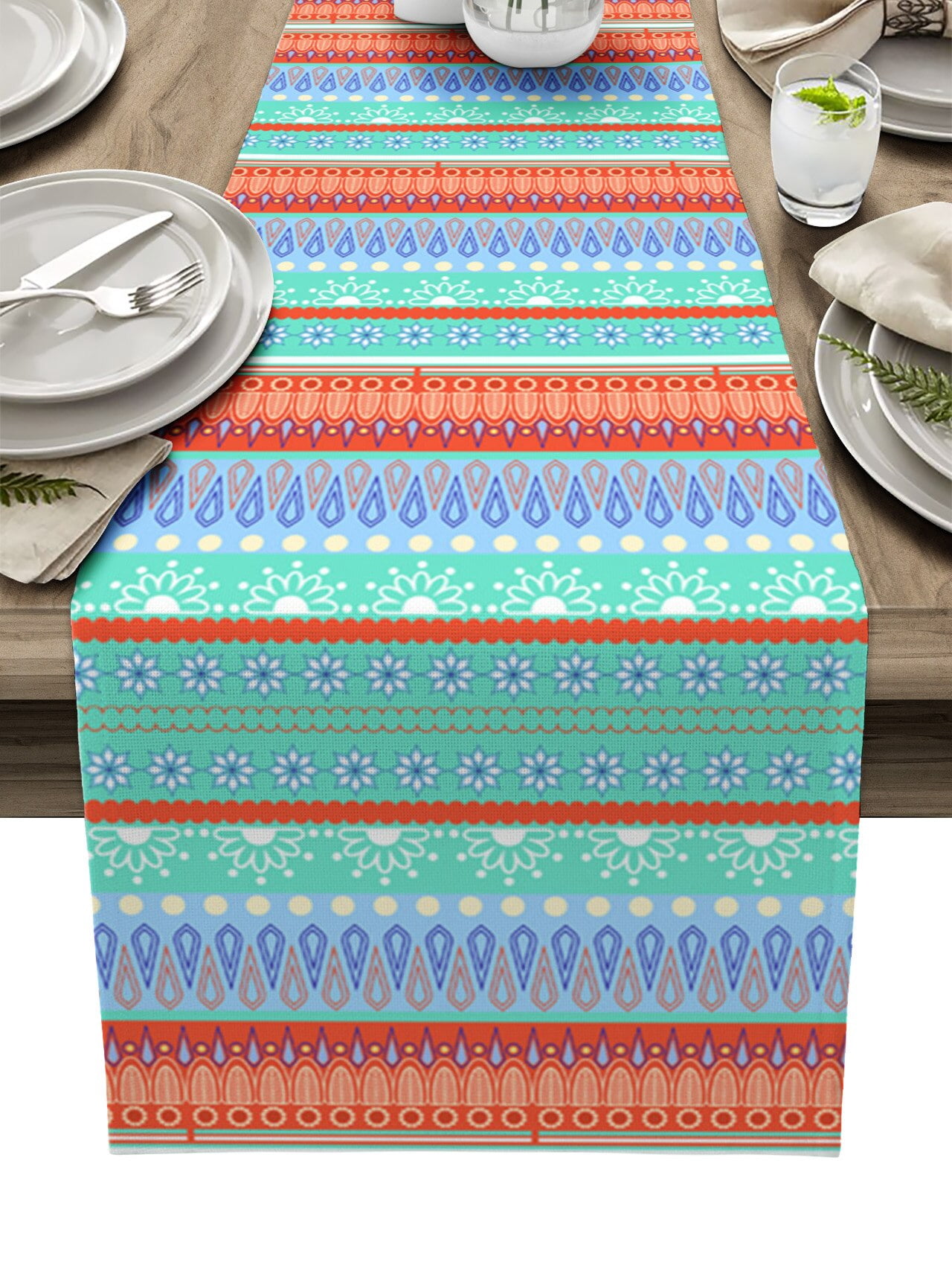 Polynesian Ethnic Texture Table Runner Home Wedding Table Flag Mat ...