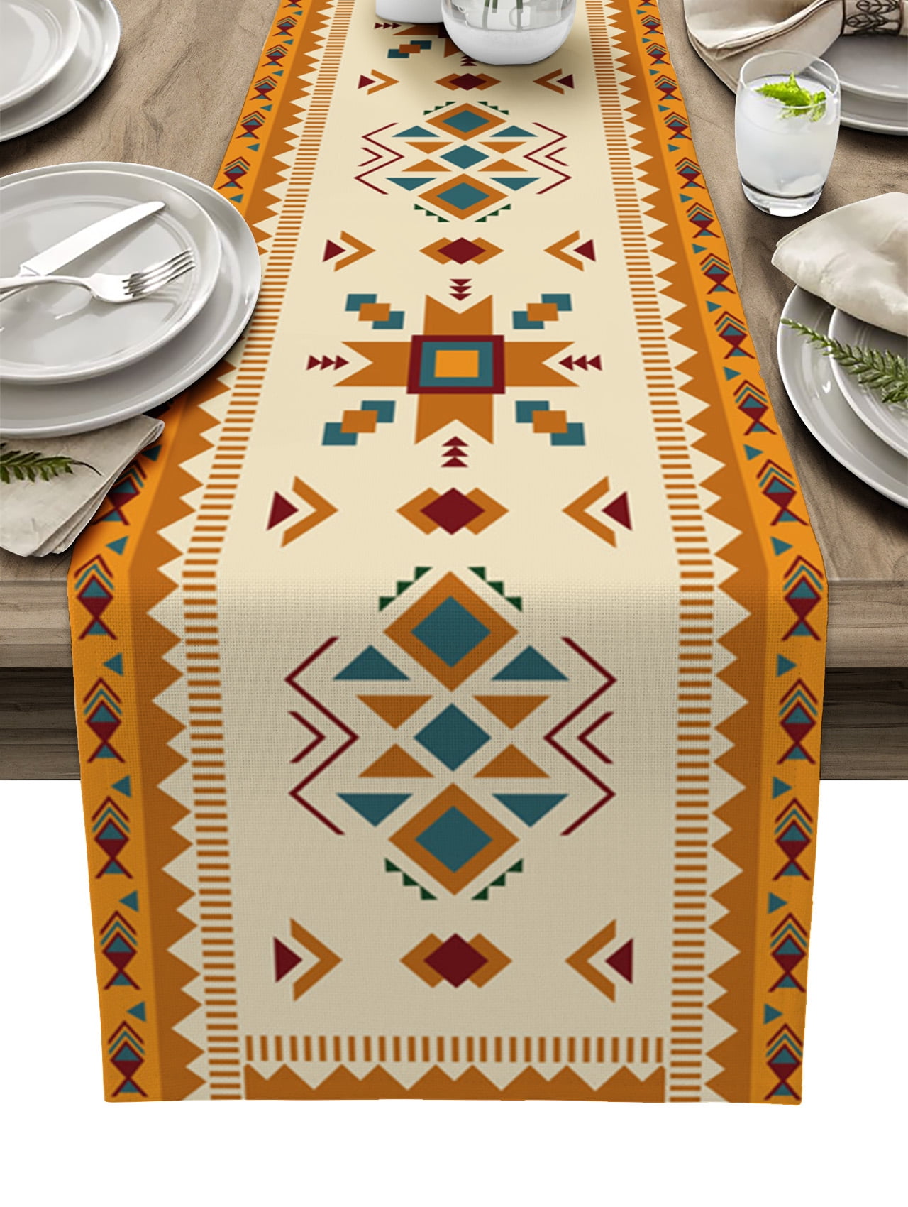Polynesian Ethnic Texture Table Runner Home Wedding Table Flag Mat ...