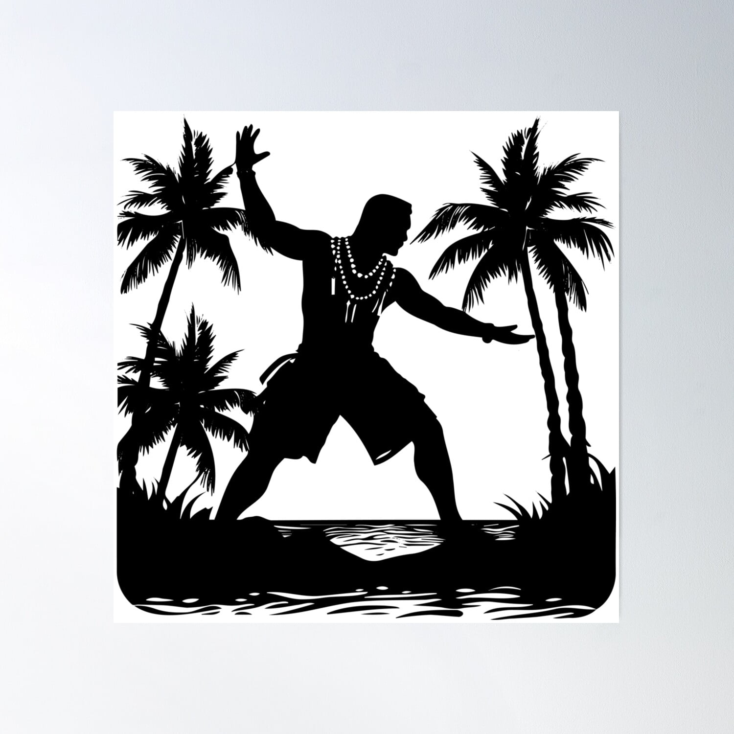 Polynesian Hawaiian Hula Male Dance Samoan Native Maori Poster Wall Art ...
