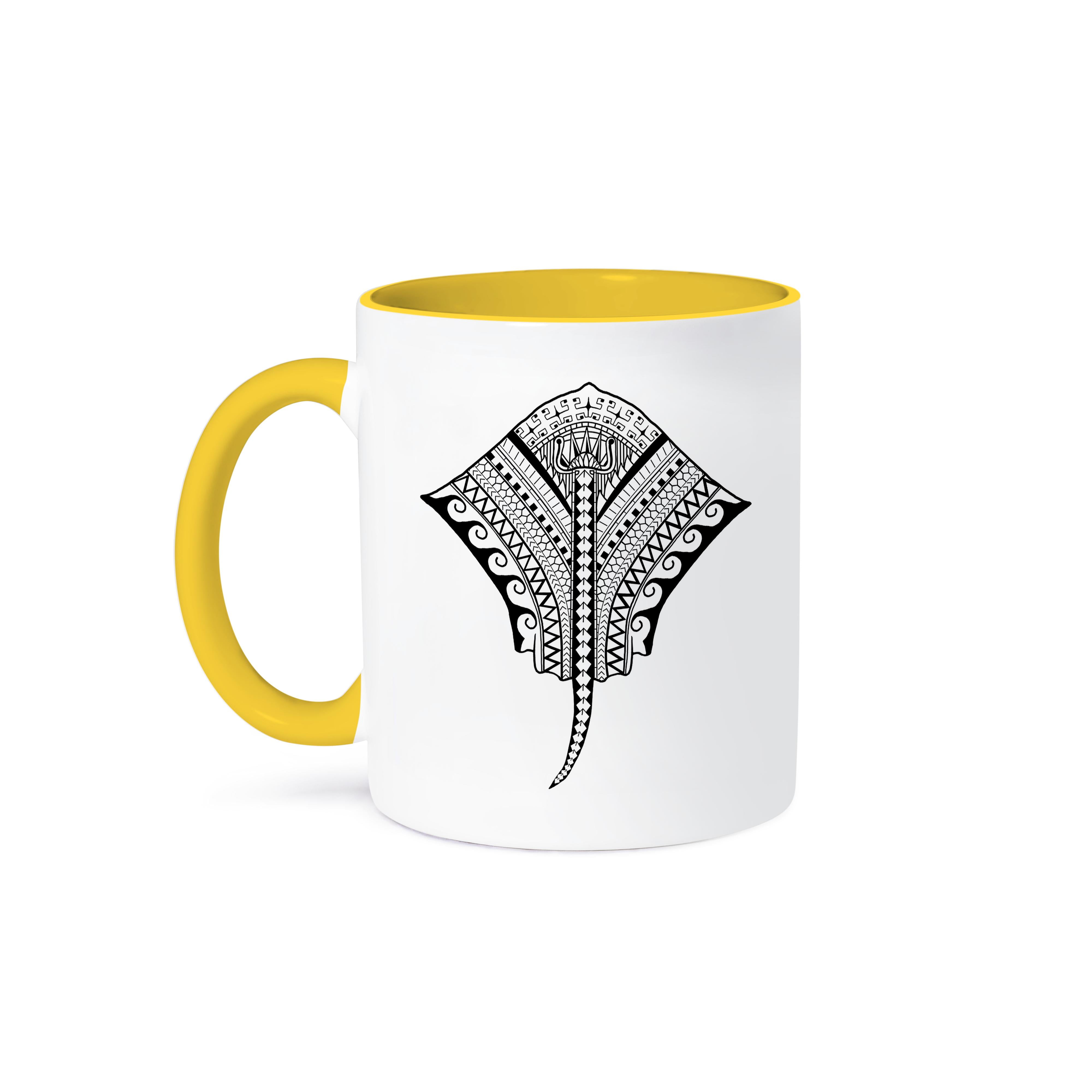 Polynesian Hawaiian Tribal Artwork Of A Stingray Or Manta Ray., 11oz ...