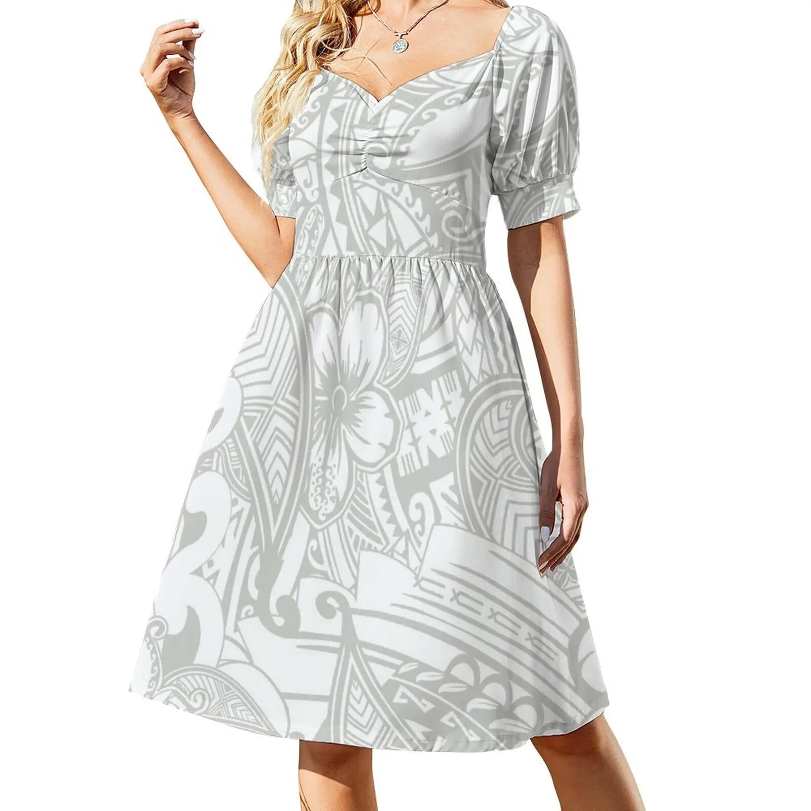 Polynesian - Hawaiian White Kona Tribal Dress prom clothes womens dress ...