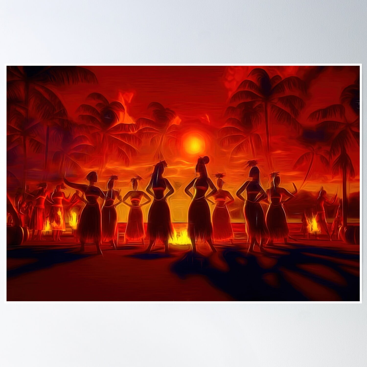 Polynesian Luau Native Dance Art Poster Wall Art, Modern Wall Decor ...
