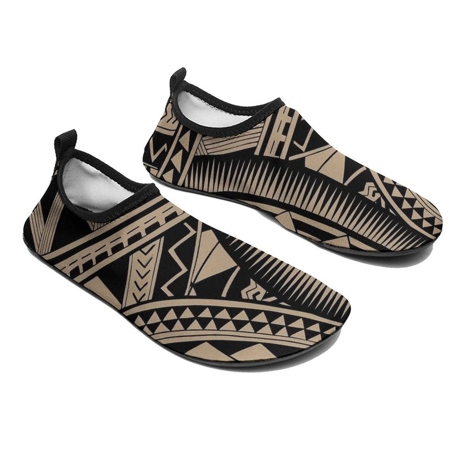 Polynesian Samoan Tattoo Black Tan Design Water Shoes Beach Slip-on ...