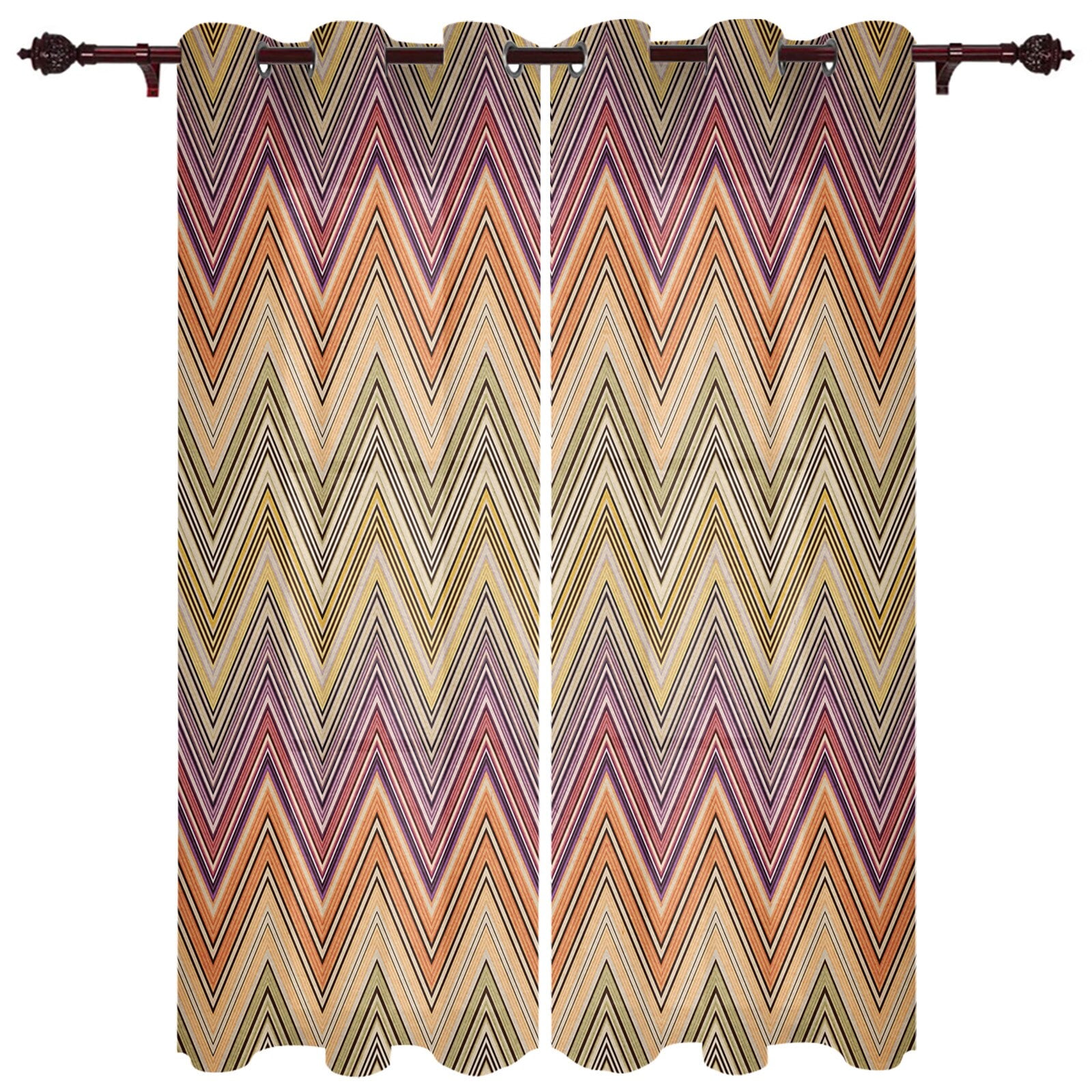 Polynesian Texture Flowers Large Curtains For Living Dining Modern ...