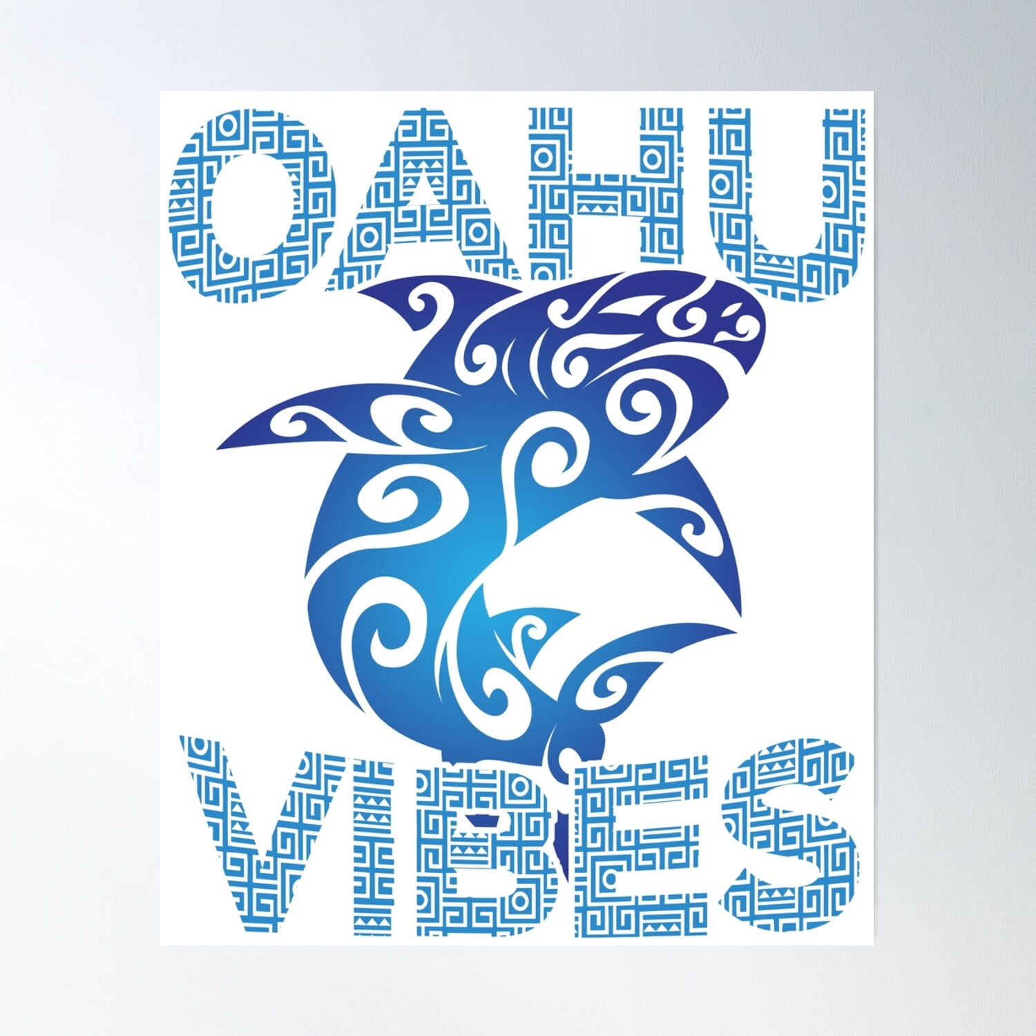 Polynesian Tribal Shark Oahu Hawaii Vibes Tropical Island Poster Wall ...
