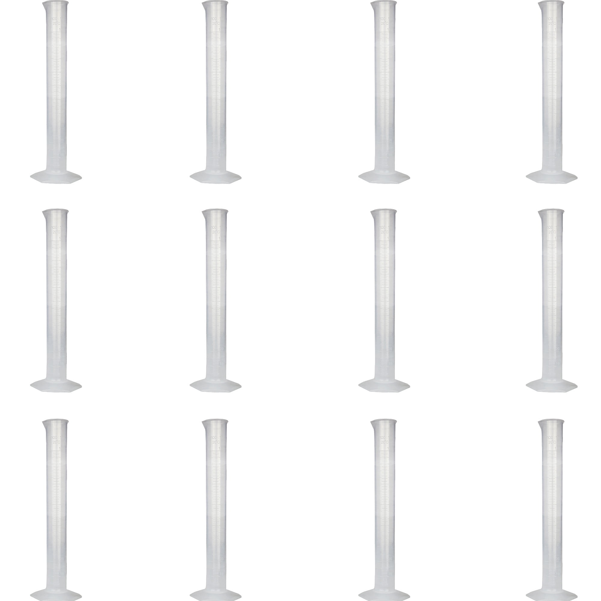 Polypropylene Graduated Cylinder with Hex Base, 100ml Capacity, Pack of ...
