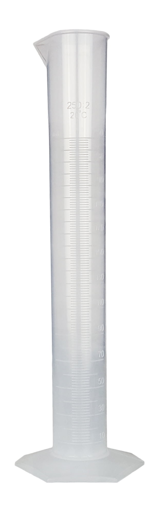 Polypropylene Graduated Cylinder with Hex Base, 250ml Capacity by Go ...