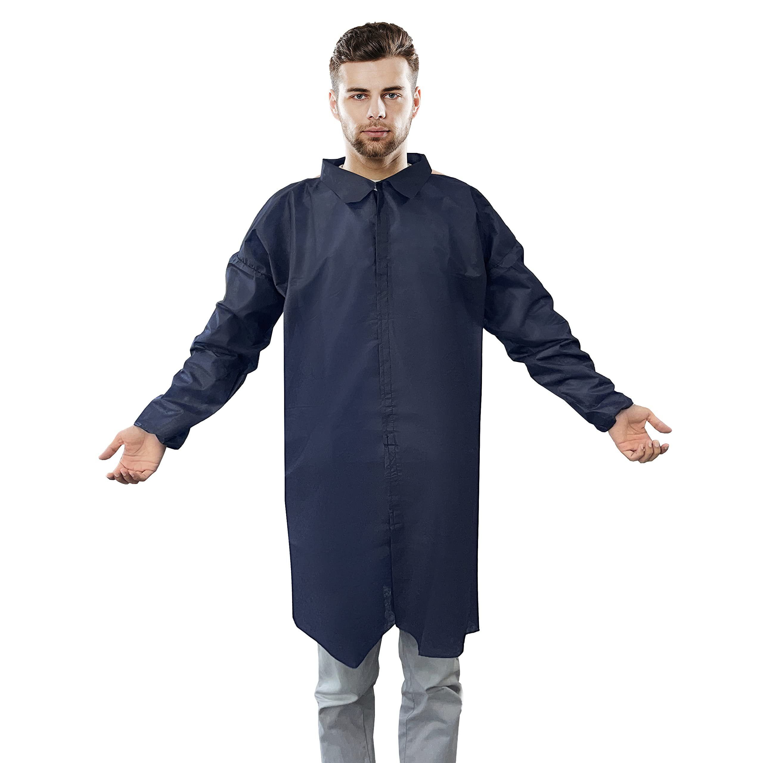 Polypropylene Lab Coats Pack of 50 XX-Large Dark Blue PP Lab Coats 35 ...