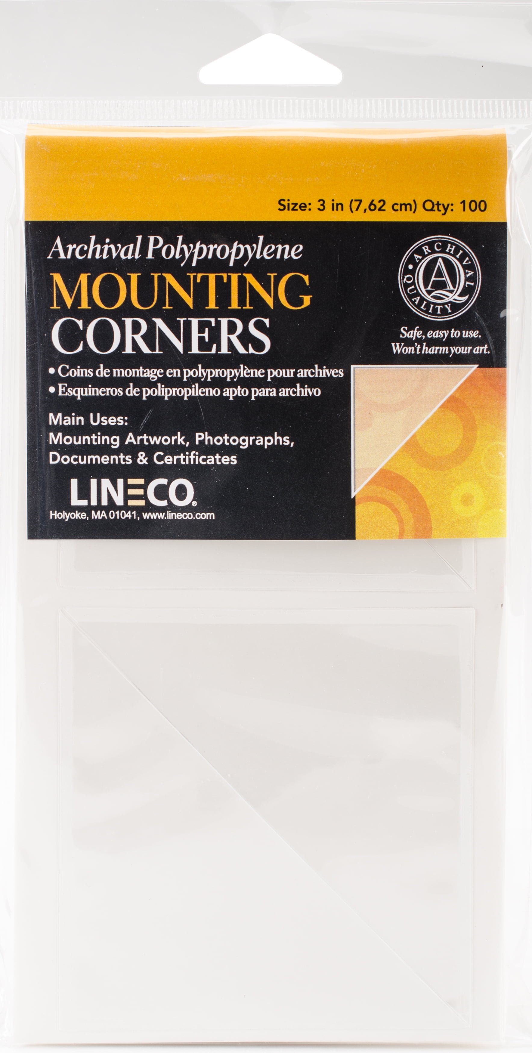 Polypropylene Photo Mounting Corners 100/Pkg-Clear 3" - Walmart.com