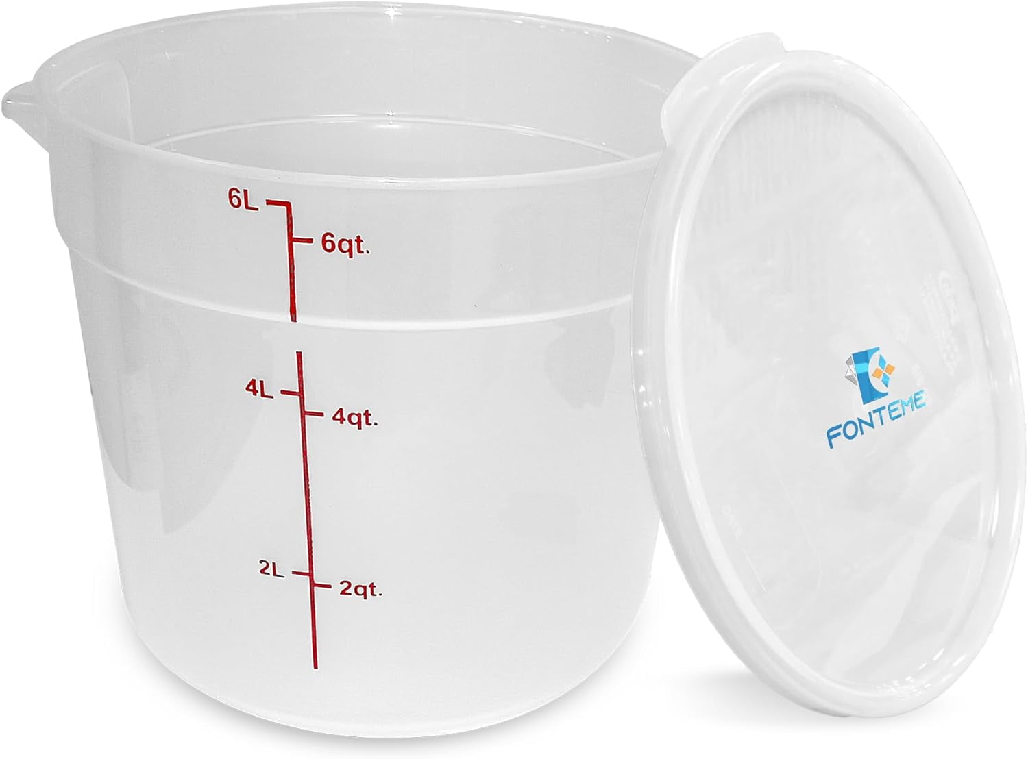 Polypropylene Round Food Storage Container - 6 QT | Plastic Container ...