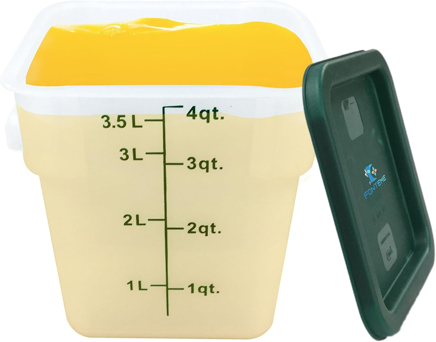 Polypropylene Square Food Storage Container - 6 Qt | Translucent ...