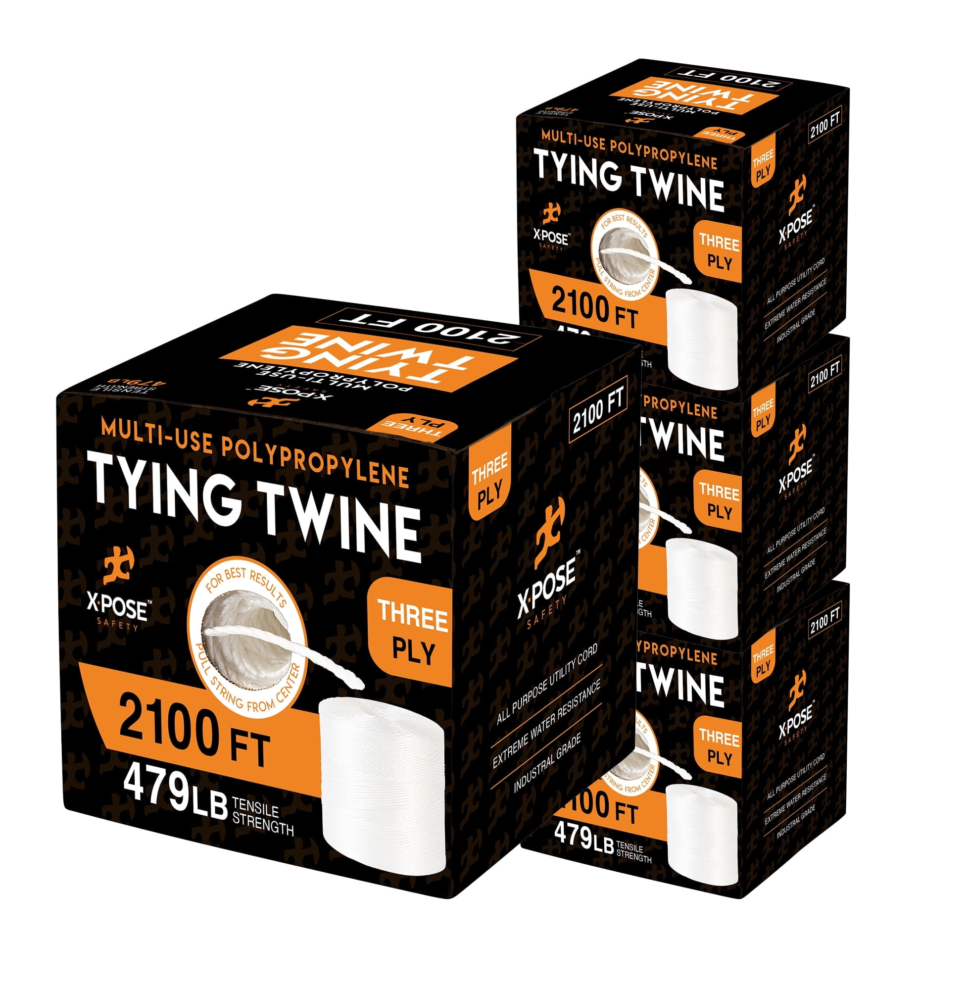 Polypropylene Tying Twine - 3 Ply White Plastic Poly Twine String 2100 ...