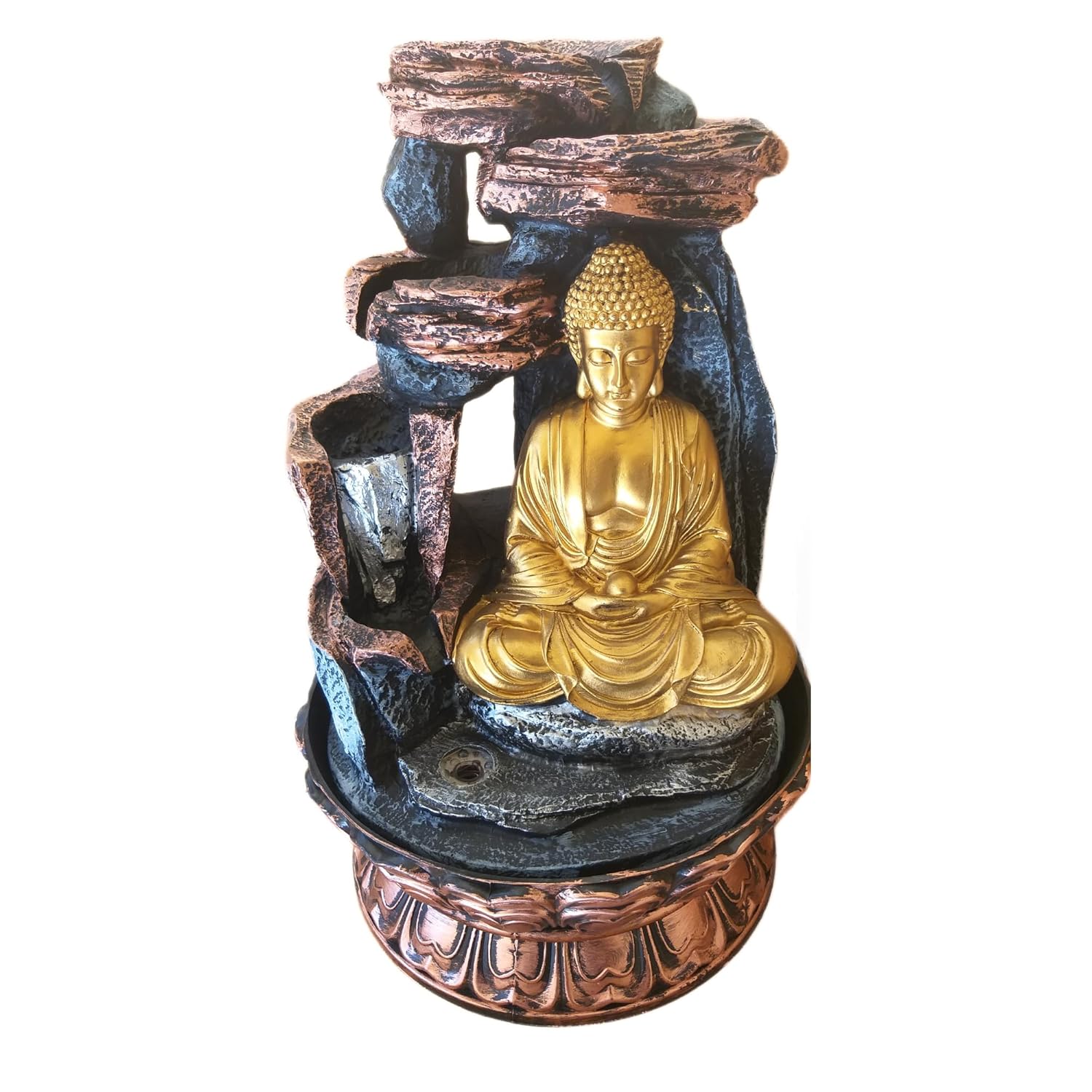 Polyresin 18Inch Resin Buddha Water Fountain Tranquil Indoor Water ...