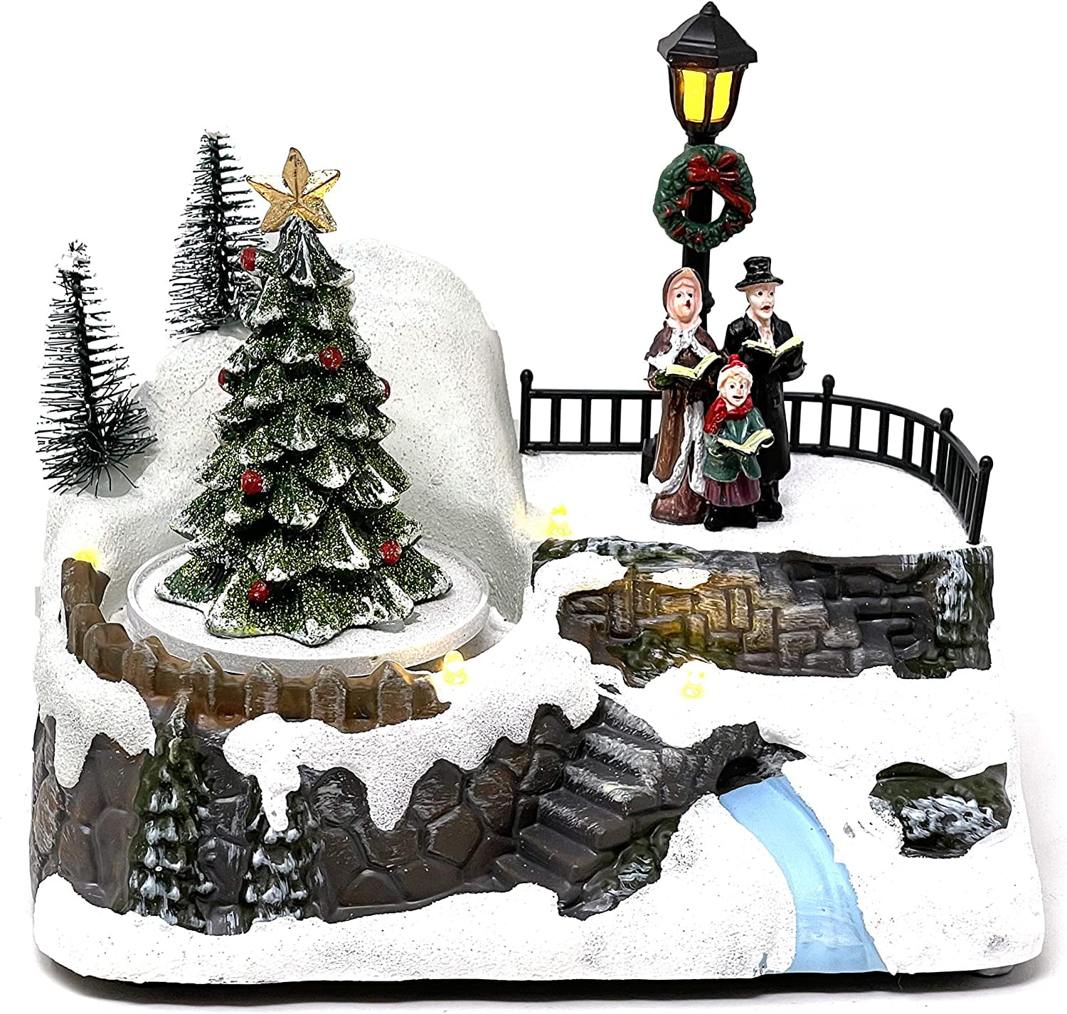 Polyresin Christmas House Collectable Figurine with USB and Battery ...