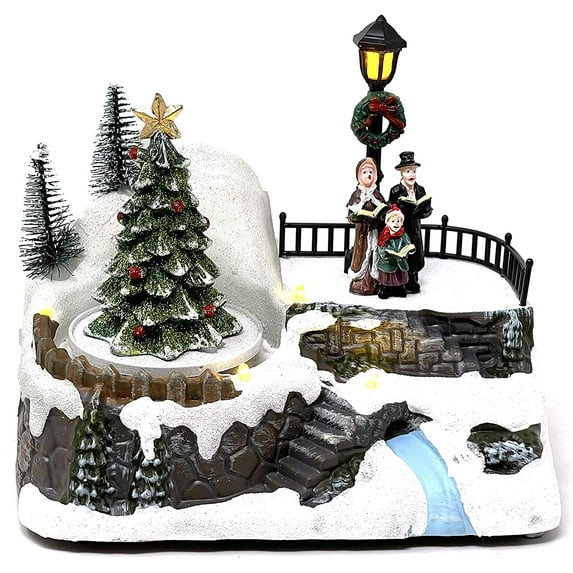 Polyresin Christmas House Collectable Figurine with USB and Battery ...