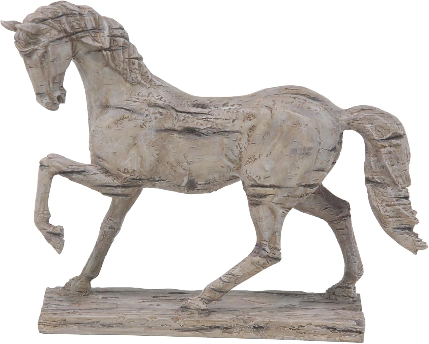 Polystone Horse Decorative Sculpture Textured Slim Frame Home Decor ...