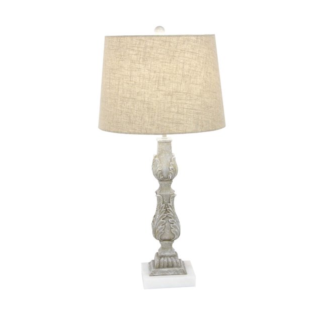 Polystone Marble Table Lamp With Beautifully Carved Base - Walmart.com