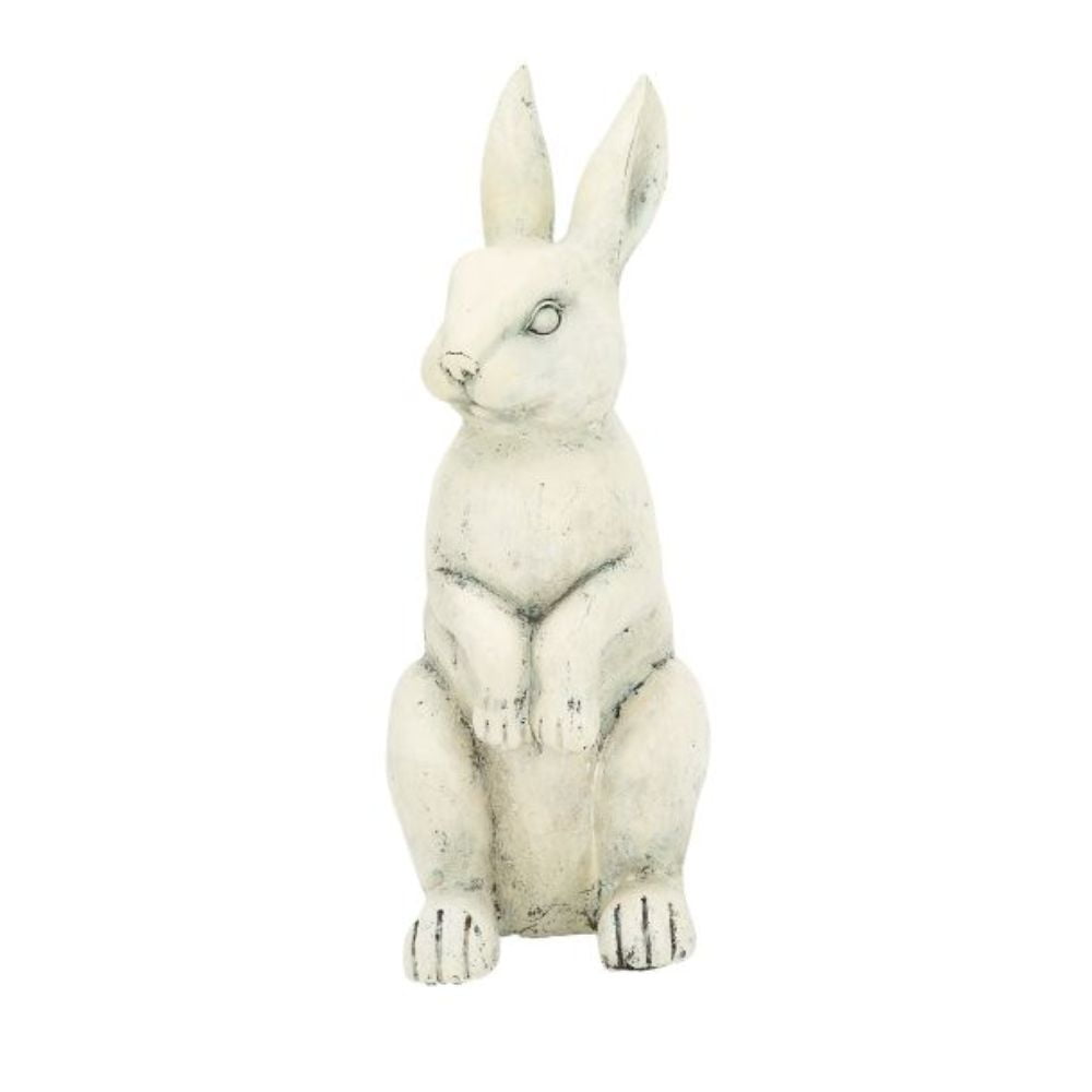 Decmode 21 Inch Eclectic Resin White Rabbit Sculpture - Walmart.com
