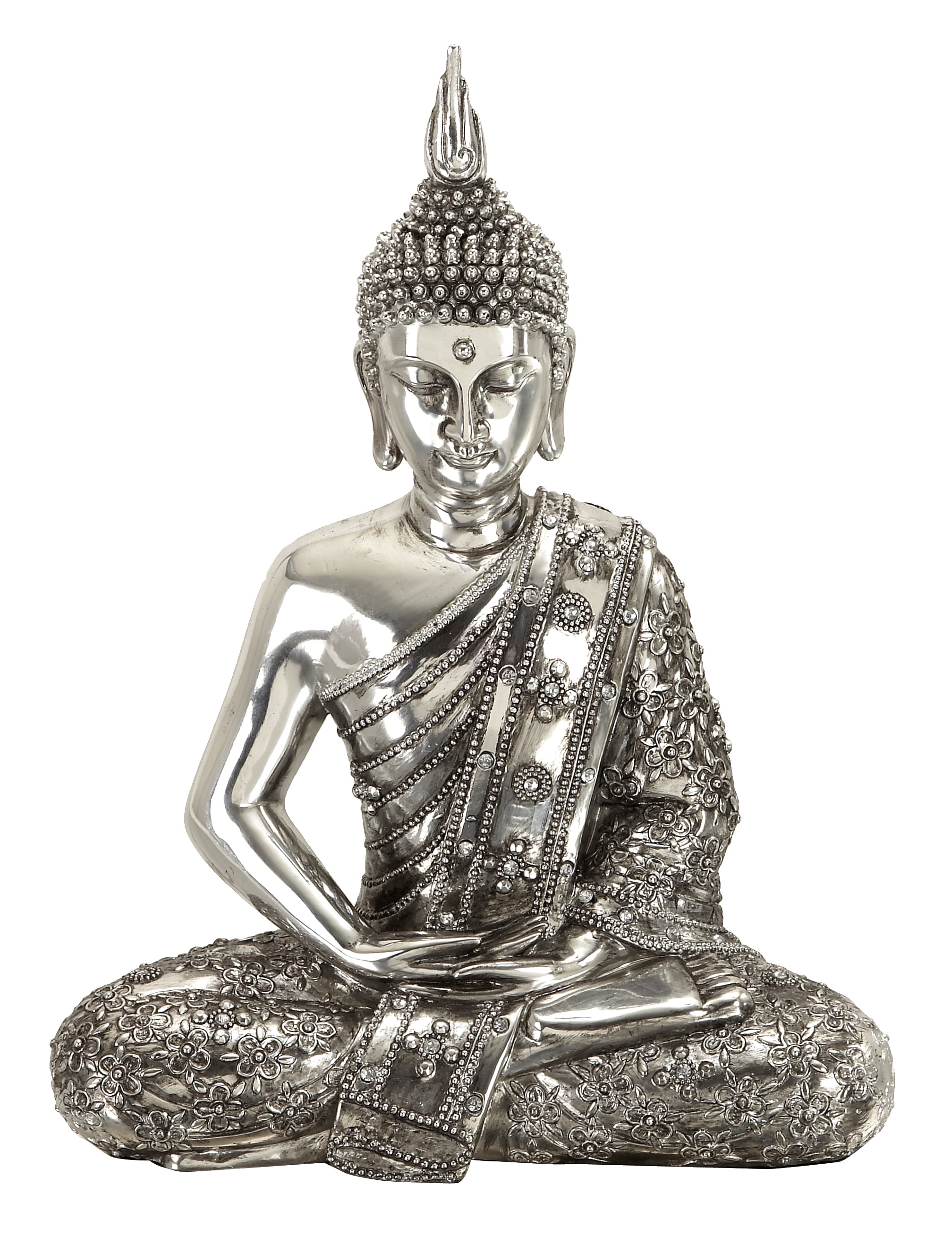 Polystone Sitting Buddha Depicts Meditating Buddha - Walmart.com