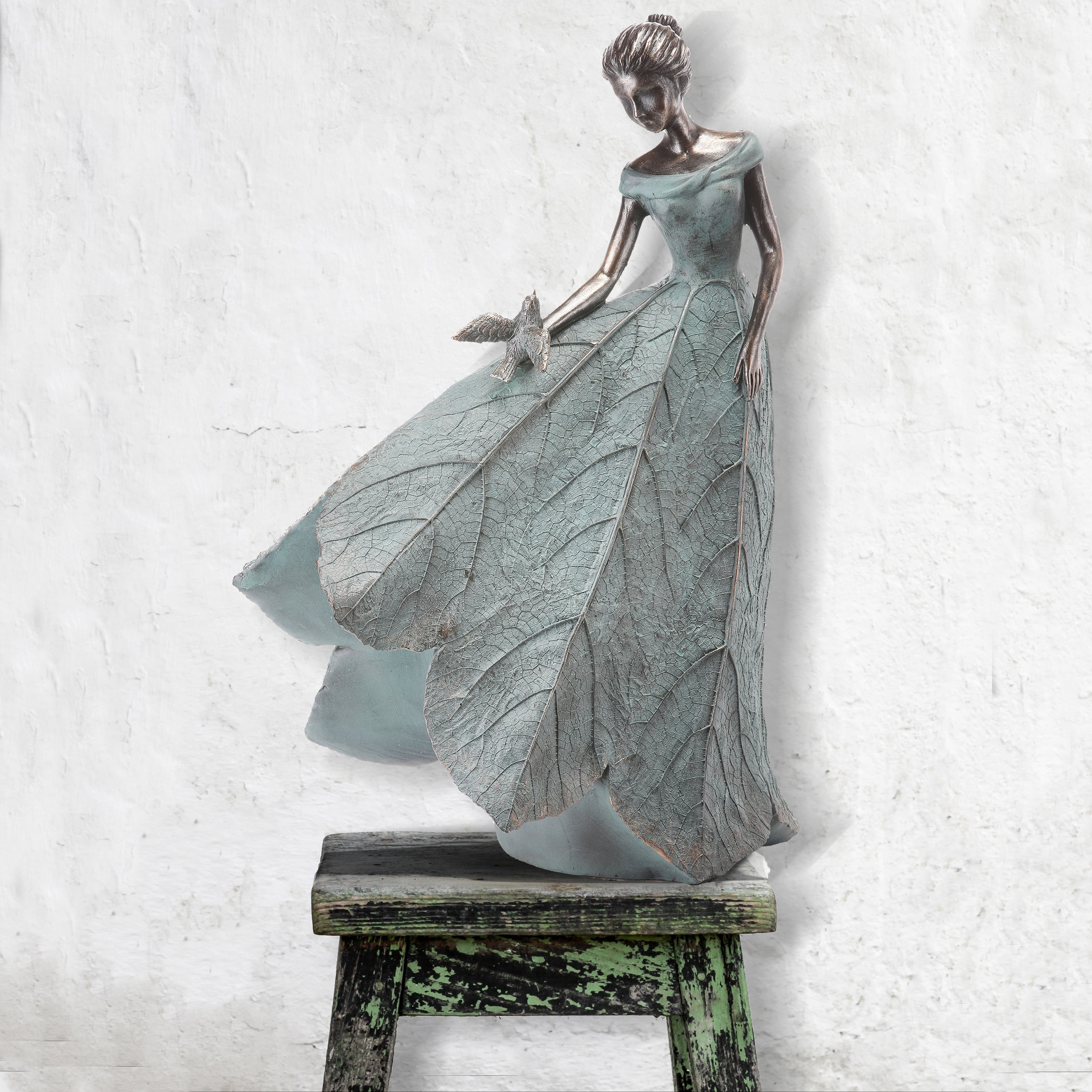 Polystone Standing Leaf Dress Lady 19"T - Walmart.com