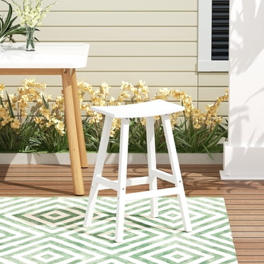 WestinTrends Malibu HDPE Outdoor Patio 29" Bar Stool Saddle Seat, Red ...