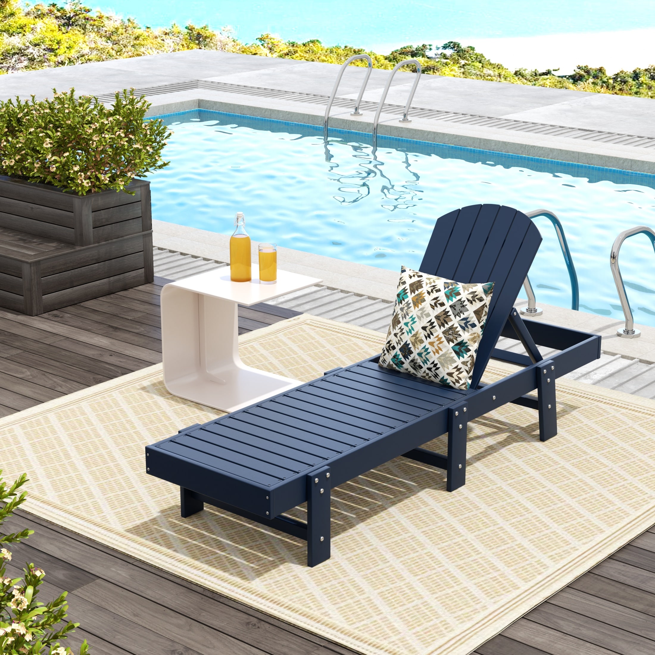 Polytrends Altura Armless Poly Eco-Friendly All Weather Reclining ...