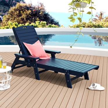 POLYWOOD® Ocean Shores Recycled Plastic Outdoor Chaise Lounge - Walmart.com