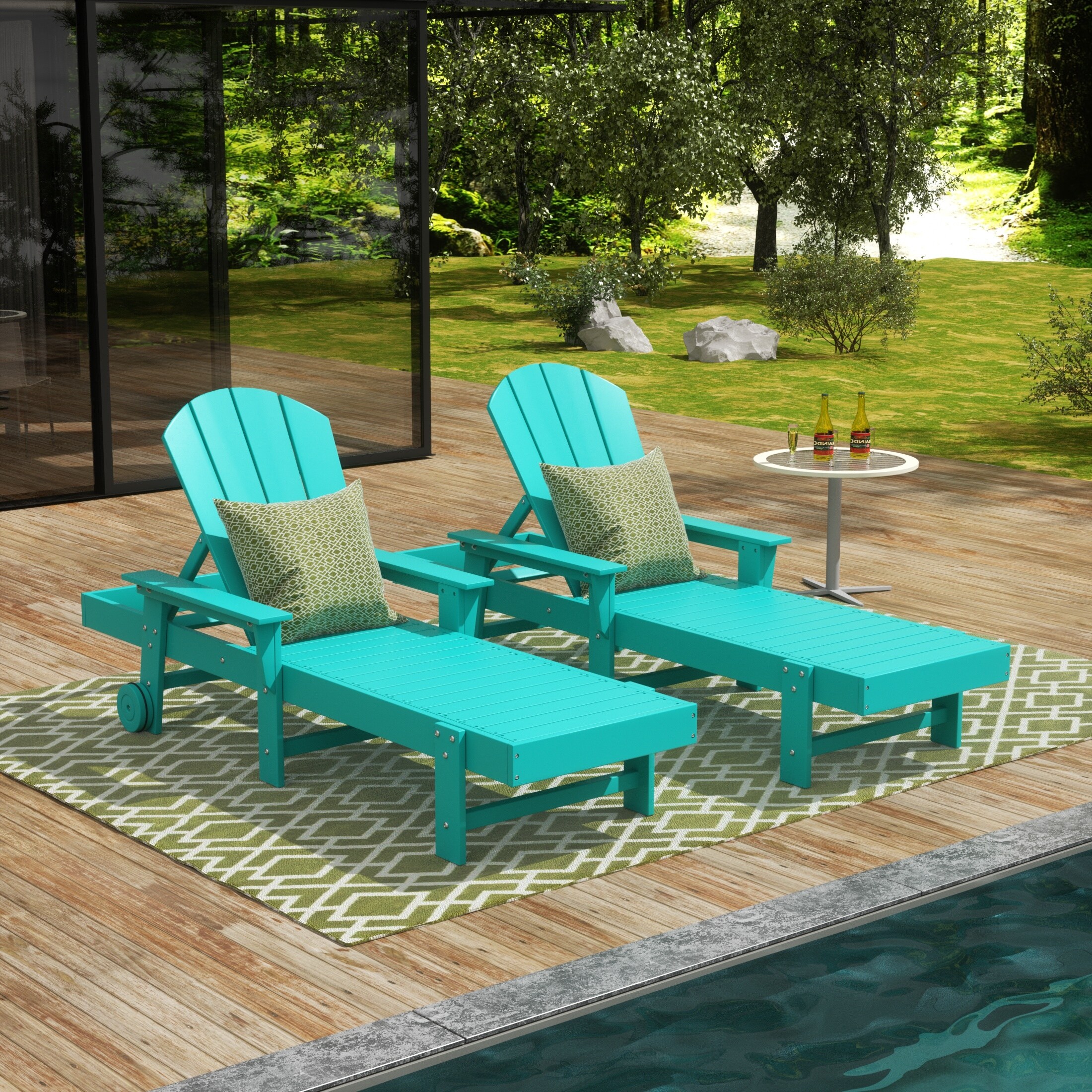 Polytrends Laguna All Weather Poly Pool Outdoor Chaise Lounge - with ...